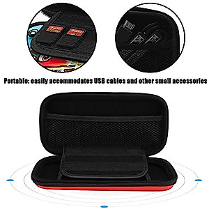 Aoutecen Lite Game Storage Bag, Hard Shell Waterproof Anti-Collision,Anti-Fall Scratch Resistant Game Consloe Carrier Hand Strap for Outdoor for Travel(red)