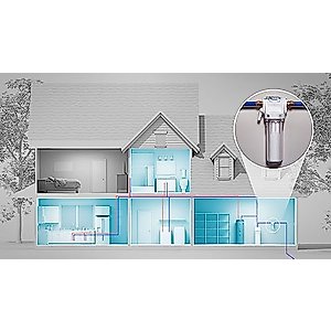 GE GXWH20T Whole House Water Filtration System | Reduce Sediment, Rust & More | Install Kit & Accessories Included | Filter Not Included | Replace Filter (FXWTC, FXUSC, FXWPC, FXWSC) Every 3 Months