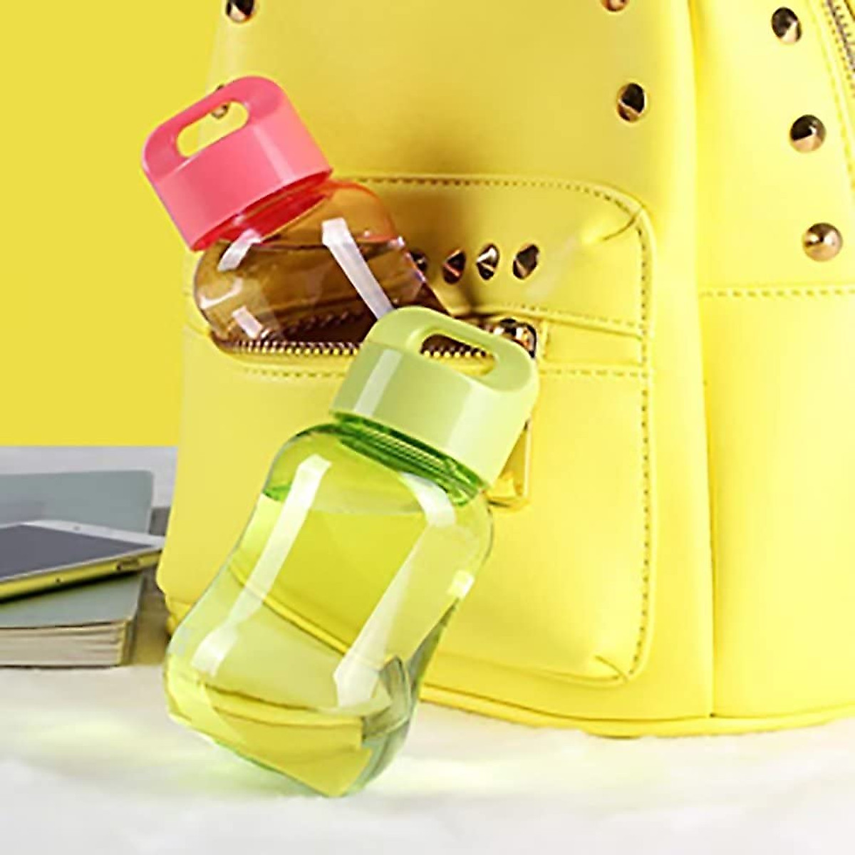 JILIGUALA Plastic Coffee Travel Mugs Water Bottle Sports Water Bottle Cup for Milk, Coffee, Tea, Juice Size 350ml (12oz), Pack Of 4