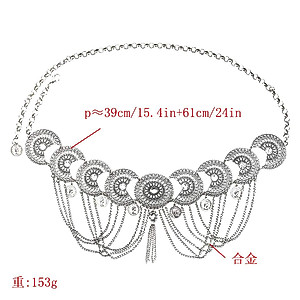 Rhinestone Tassel Belt Waist Chain Belly Body Chain Dance Indian Beach Gypsy Jewelry for Women
