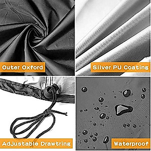 Grill Cover,(30 inch) Outdoor Charcoal Kettle Grill Cover, Heavy Duty Waterproof Round Weather Resistant BBQ Grill Covers, Dia 30"x 36"H, Black