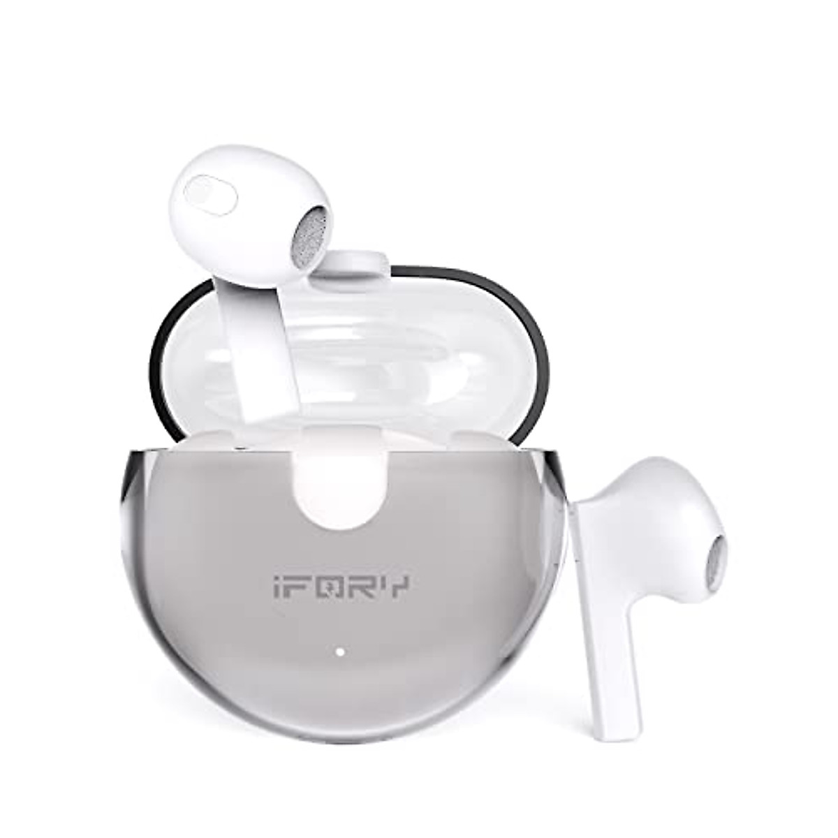 iFory True Wireless Earbuds, Bluetooth 5.3 in-Ear Earphones with Game/Music Mode 60ms Low-Latency Headphones, 40H Playtime Headset Noise cancelation, Auto Pairing Charging Case Headphones (White)