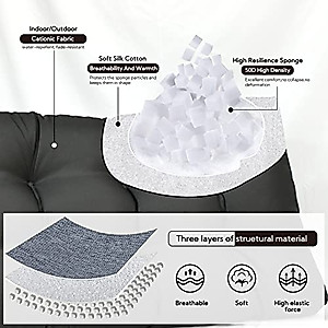 Alurzio Bench Cushion for Outdoor Indoor Furniture, 51.2X19.7Inches,1pc Set, Window Seat Cushions,Thick Recliner Chair Patio Bench Cushion, Machine Washable and Dryer, Waterproof and Durable,Black