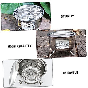 1 Set Grill Outdoor Grill Accessories Portable Burner Portable Charcoal Grill Backpacking Gas Stove Charcoal Grill Smoker Charcoal Bbq Grill Stove Round Barbecue Stove Bbq Stove
