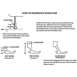 1/4 Inch (Quarter Inch) Quilting Piecing Presser Foot for All Low Shank Snap-On Singer, Brother, Babylock, Euro-Pro, Janome Sewing Machines