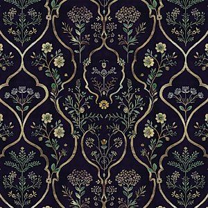Jeweluck Floral Peel and Stick Wallpaper Vintage Floral Contact Paper 15.7inchx118.1inch Boho Floral Wallpaper Contact Paper Peel and Stick Removable Self Adhesive Wallpaper for Bedroom Decorative