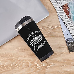 I'm not old I'm Classic Insulated Mug, 13.5 Oz With Lid Vacuum Stainless Steel Coffee Mug, For Travel Office School Camping