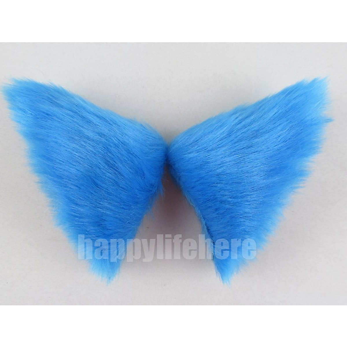 Happylifehere Long Fur Cat Ears and Cat Tail Set Halloween Party Kitty Cosplay Costume Kits (Sky blue)