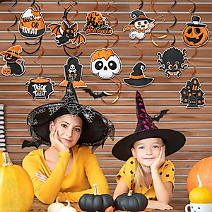 CCINEE Hanging Swirl Ceiling Scare Decorations for Halloween Party, 36 PCS Large Size Witches Ghost Pumpkin Spider Ceiling Home Indoor Halloween Eve Party Decor Supplies
