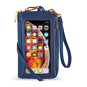 Collections Etc RFID Touch Screen Phone Wallet Crossbody Handbag
