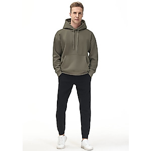 THE GYM PEOPLE Men's Fleece Pullover Hoodie Loose Fit Ultra Soft Hooded Sweatshirt With Pockets Grey