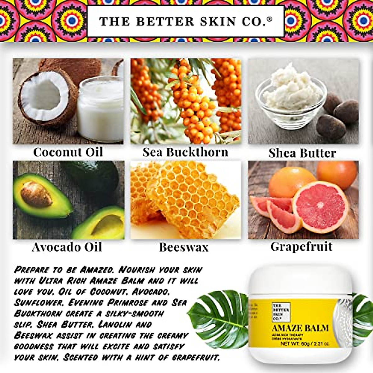 THE BETTER SKIN CO. | Amaze Balm | Overnight Facial Sleeping Cream, Hydrating Mask, Face & Body Moisturizer