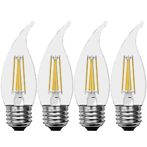 GE Lighting LED Decorative Light Bulbs, 3.5 Watt (40 Watt Equivalent) Soft White, Medium Base, Dimmable (4 Pack)