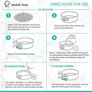 InstaExtras 9-Inch Round Aluminum Cake Pan, Black, 100% Dishwasher Safe, Leakproof Lid, Removable Bottom, 9in x 2.5in