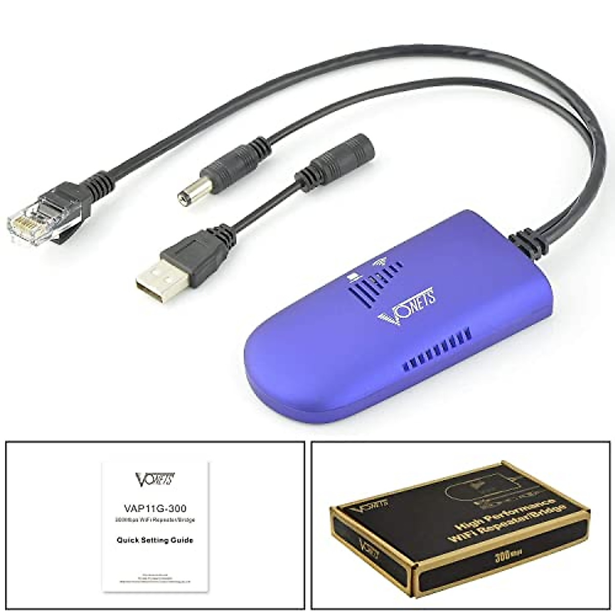 VONETS VAP11G-300 WiFi Bridge 2.4GHz WiFi to Ethernet Convert/WiFi ...