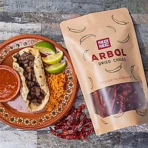RICO RICO - Chile de Arbol 4 oz - Dried Whole Red Chili Peppers, Premium Dried Chiles, Spicy Hot Heat, Use in Mexican, Chinese and Thai Dishes, Packaged in Resealable Kraft Bag by RICO RICO