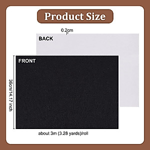 OLYCRAFT Self Adhesive Wool Felt 14x118 Inch Black Self Adhesive Felt Fabric Liner 2mm Thick Adhesive Backed Felt Fabric Cuttable Felt Furniture Pads for Hardwood Floors Protecting and Craft Making