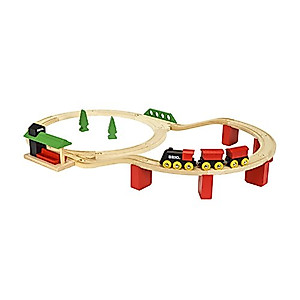 BRIO World 33424 - Classic Deluxe Railway Set - 25 Piece Wood Train Set with Accessories and Wooden Tracks for Kids Ages 2 and Up