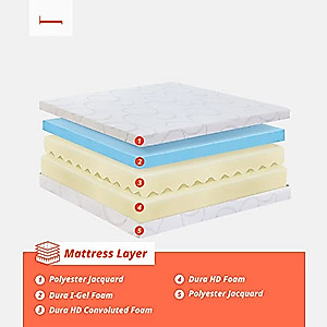 PrimaSleep 7 Inch Memory Foam Mattress, I-Gel, Tight Top, Cool (Full)