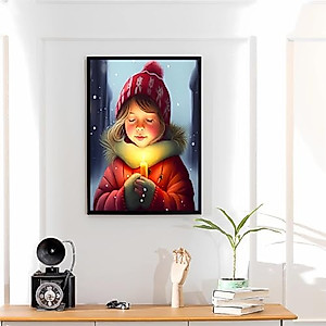 Worihut Christmas 5D Diamond Painting Kits for Adults, Angel with Candle DIY Full Round Diamond Art with Accessories & Tools,Wall Decoration Crafts for Home Wall Decor 24x32 Inch