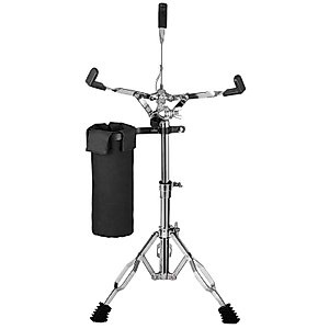 Luvay Snare Stand, Double Braced Lightweight (5lb) - with Stick Holder (Nylon Drumstick Bag)