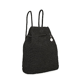The Sak Large Dylan Backpack in Crochet, Adjustable Backstrap, Black