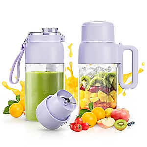 Portable Blender 33.8oz, Hioo Personal Size Blender for Shakes and Smoothies with 10 Blades, Cordless Blender BPA Free, Leakproof-Lid & Sip Spout, Juices, Baby Food, Portable Blender & Food Processor