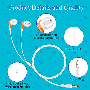 TJZXGUI 8 Pack Bulk Earbuds Headphones Wholesale Earphones Disposable Ear Buds Bulk Headphones for School Classroom Students (Multi Colored)