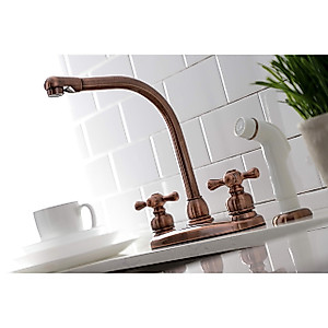 Kingston Brass KB716AX Victorian 8" Centerset Kitchen Faucet, Antique Copper