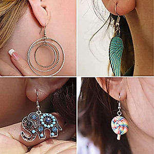 Stainless Steel Earring Hooks French Ear Wire, 600pcs Earring Making Findings Parts Jewels DIY Supplies Kits, with Silicone Earring Backs Stoppers & Open Jump Ring