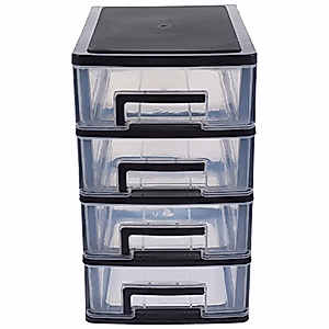FOMIYES Storage Drawers 4 Layer Drawer Storage Tower Clear Drawers Closet Storage Box Storage Shelf Storage Rack for Office Bedroom Living Room Desk Organizer