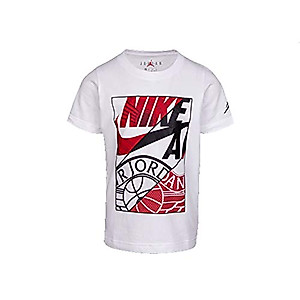 Nike Air Jordan Boys' 8-20 Jumpman Cotton T-Shirt (New White, Large)