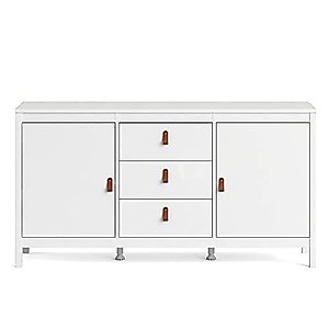Tvilum, White Madrid 2 Door Sideboard with 3 Drawers