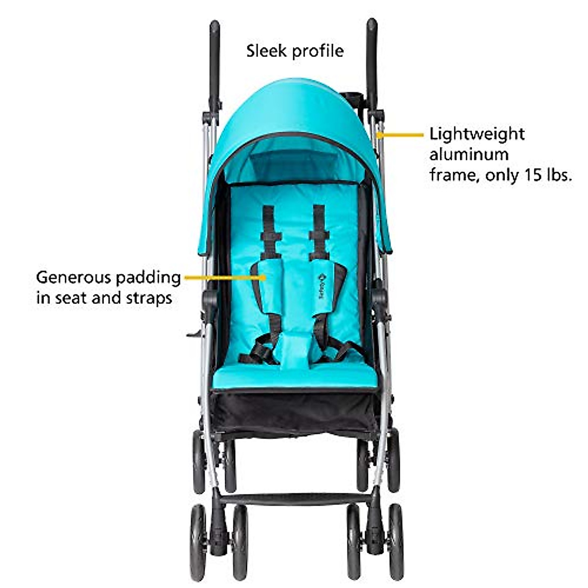 Safety 1st Step Lite Compact Stroller, Lightweight aluminum frame and a breeze to carry, at only 15 lbs, Fountain