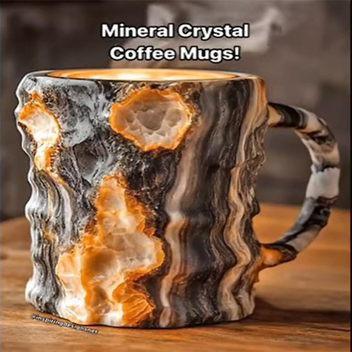 YHAXP Mineral Crystal Coffee Mugs, 8 Colors Crystal Mineral Coffee Mugs, Natural Mineral Crystal Coffee Mugs, New Mineral Crystal Coffee Mugs, Real Mineral Crystal Coffee Mugs 400ml (1pcs A)