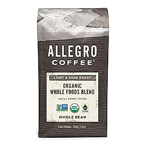 Allegro Coffee Organic Whole Foods Blend Whole Bean Coffee, 12 oz