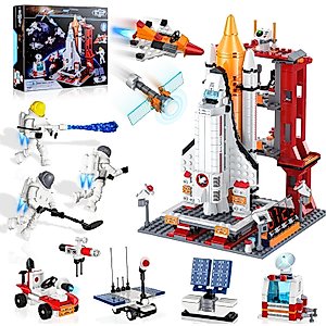 OKKIDY Space Exploration Shuttle Toys, City Aerospace Building Sets Toys for 6 7 8 9 10 11 12 Years Old Kids, 12-in-1 STEM Projects Rocket Building Toy Kit for Kids Boys Girls Aged 6+ (855Pcs)