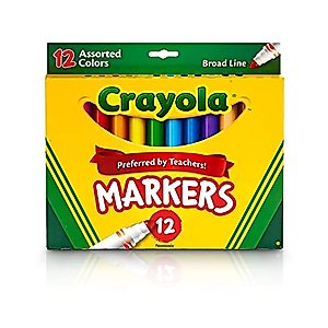 Crayola 509012 Kid's Markers Broad Line Assorted Colors 12/Box (58-7712)