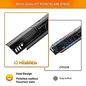 Hisencn Grill Heat Plate Replacement for Dyna-Glo DGH450CRP, Flavorizer Bars for Dyna-Glo 4 Burner Grill, Porcelain Steel Heat Tents, 4 Pack