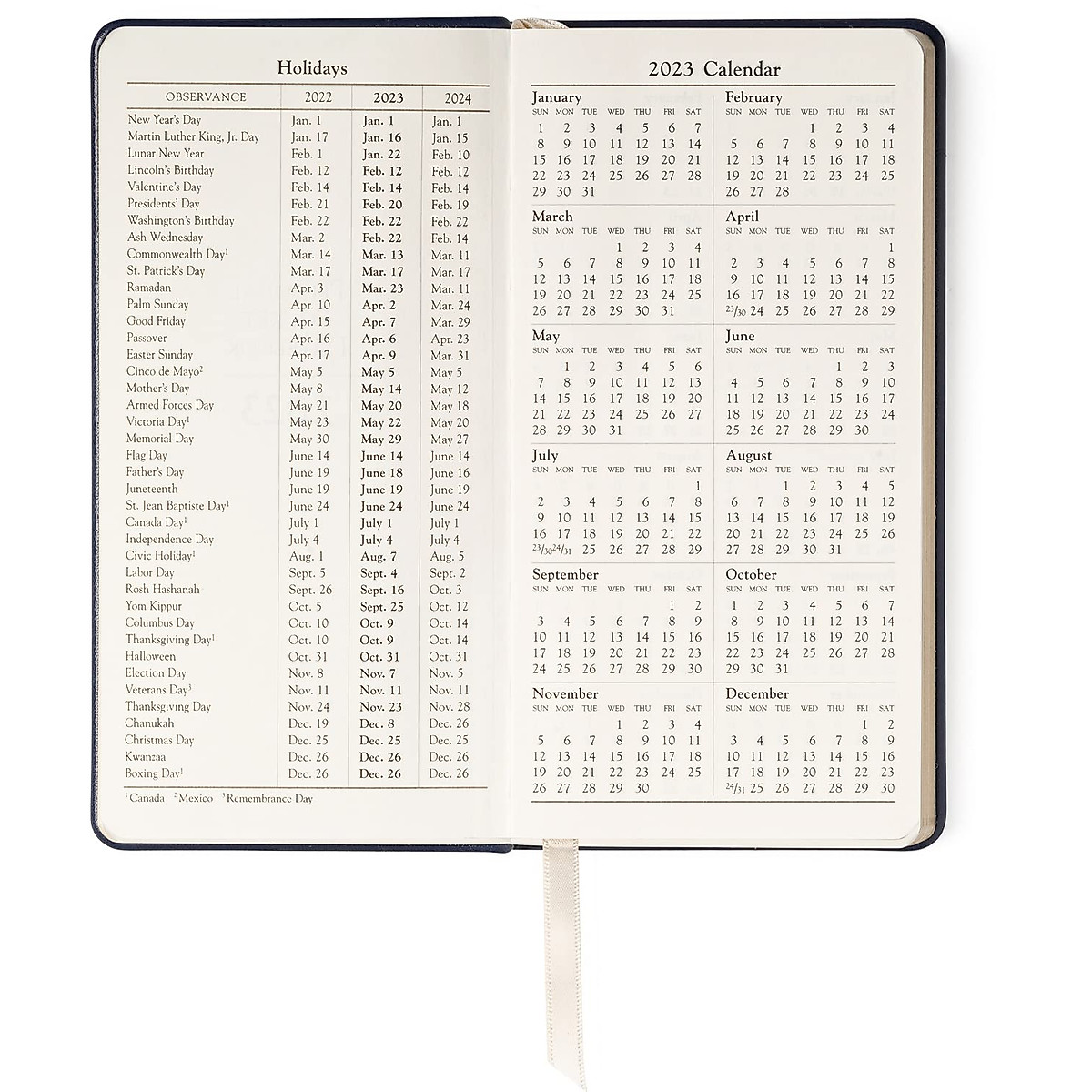 Graphic Image 2023 Pocket Datebook Planner Journal, Genuine Leather, Bound in The USA, 6", White Gold