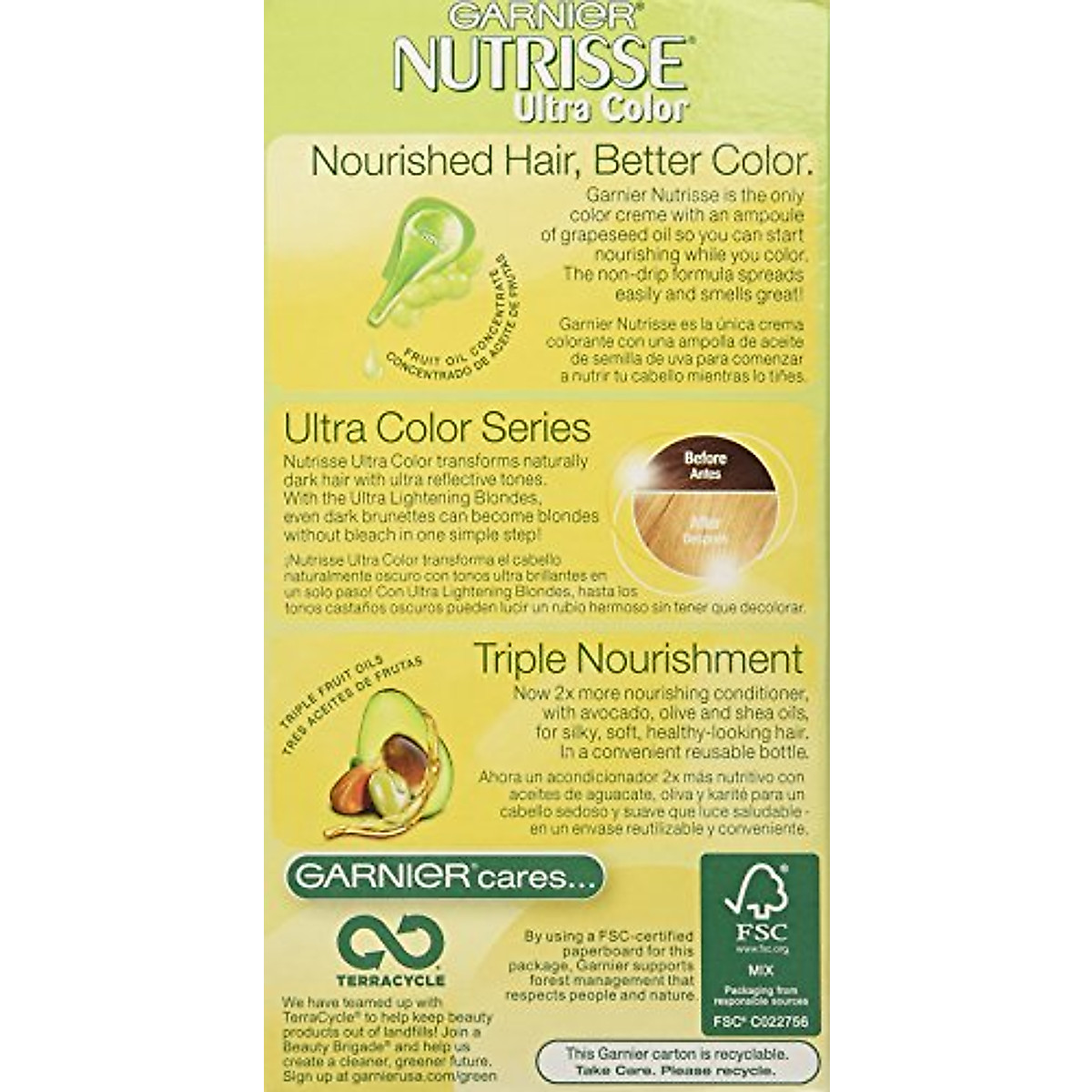 Garnier Nutrisse Ultra Color Nourishing Hair Color Crème, LB3 Ultra Light Beige Blonde, 1-count (Packaging May Vary)