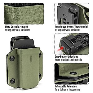 TACTICAL GEEK TX3 Multi-Tool Sheath, Multi Tool Holster, Thickness Adjustable Multi-Tool Holder with Back Clip for Belt, Multi-Tool not Included(Green)