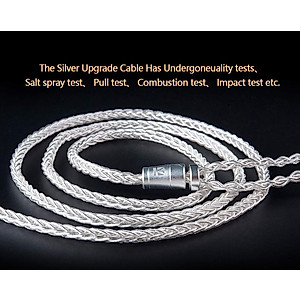 KBEAR 8 Core Silver Plated Upgrade Earphone Cable, Detachable Replacement Cable HiFi in Ear Monitor Cable for TIN T2 T3 P1 for Shure SE215 SE315 SE425 SE535 UE900 (MMCX 3.5mm)……