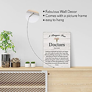 Motivational a Prayer for Doctors Quote Canvas Painting Framed Wall Art Decor for Home Office, Rustic Doctors Sayings Canvas Poster Print Decorative Christian Gift