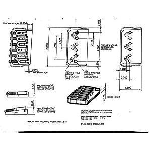 Guyker 6 String Guitar Fixed Bridge – Metal Hardtail Bridges Replacement Part for Electric Guitar (Black)