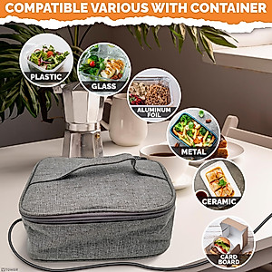 V TOWER USB Portable Food Warmer and Heater Lunch Bag Personal Mini Oven for Office Travel, 211023LS02-10560-1601389871, Gray