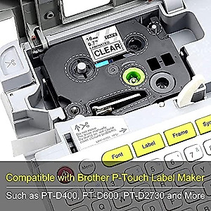 18mm Label Tape Compatible with Brother P Touch TZ Tape 18mm 0.7 Laminated White/Clear Tape Tz Tape TZe-241 TZe241 TZ-241 TZ241 TZe-141 TZe141 TZ-141 TZ141 3/4 Inch Tape, Total 8-Pack