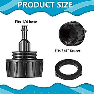 Remagr 5 Pcs Drip Irrigation Hose Connectors 1/4 Inch Tubing to 3/4 Garden Faucet Adapter System Convert Fittings with Washers (Single)