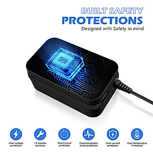 30W Universal AC/DC Adapter Switching Power Supply with 8 Selectable Adapter Plugs, for 3V 4.5V 5V 6V 7.5V 9V 12V Household Electronics and LED Strip - 2000mA Max