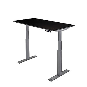 Seville Classics AIRLIFT Pro S3 54" Solid-Top Commercial-Grade Electric Adjustable Standing Desk (51.4" Max Height) Table - Gray/Black